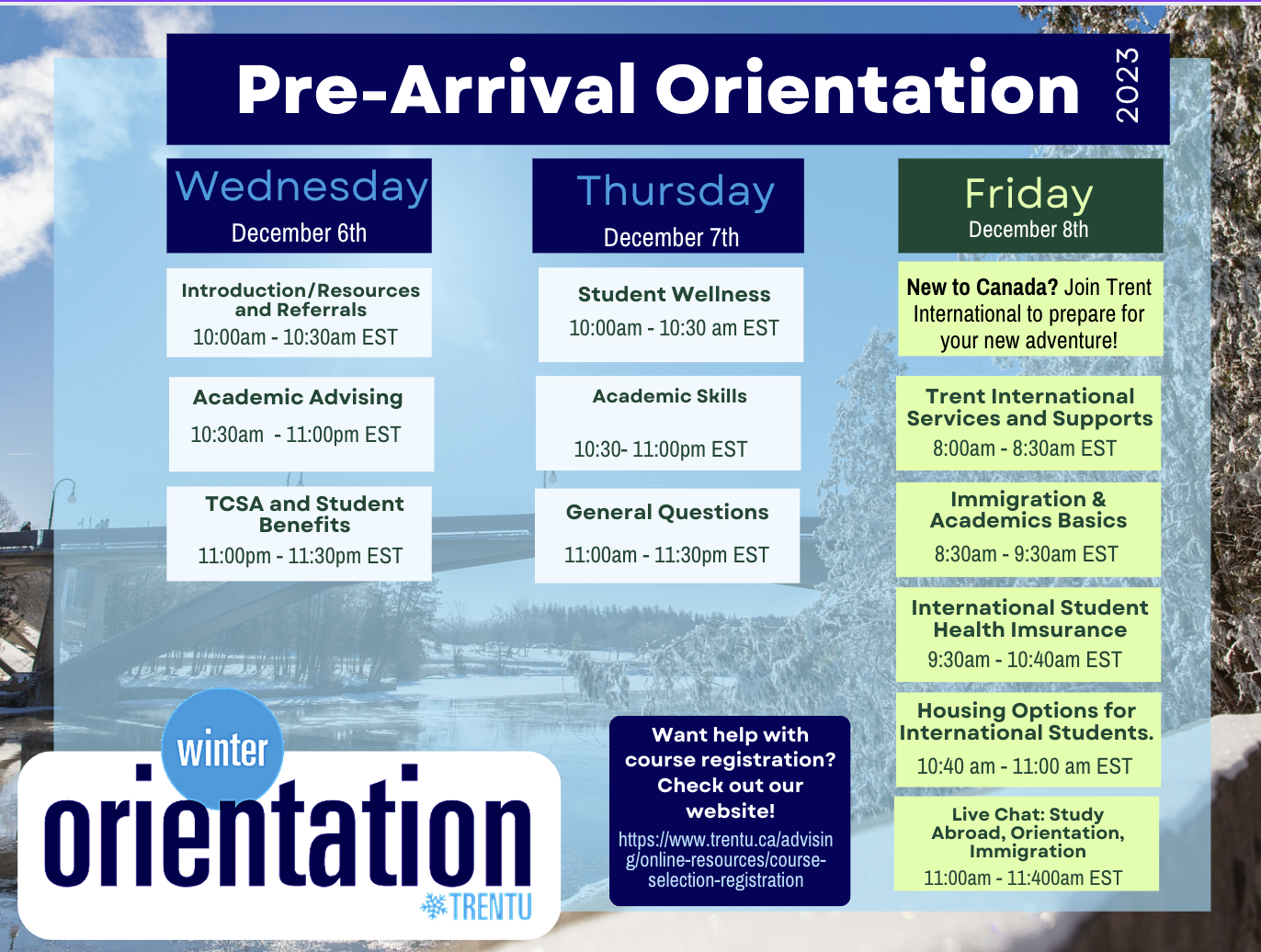 Winter and Spring Orientation - Current Students - Trent University