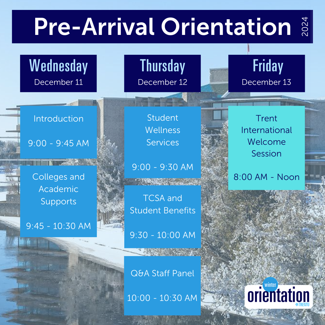 Winter and Spring Orientation - Current Students - Trent University